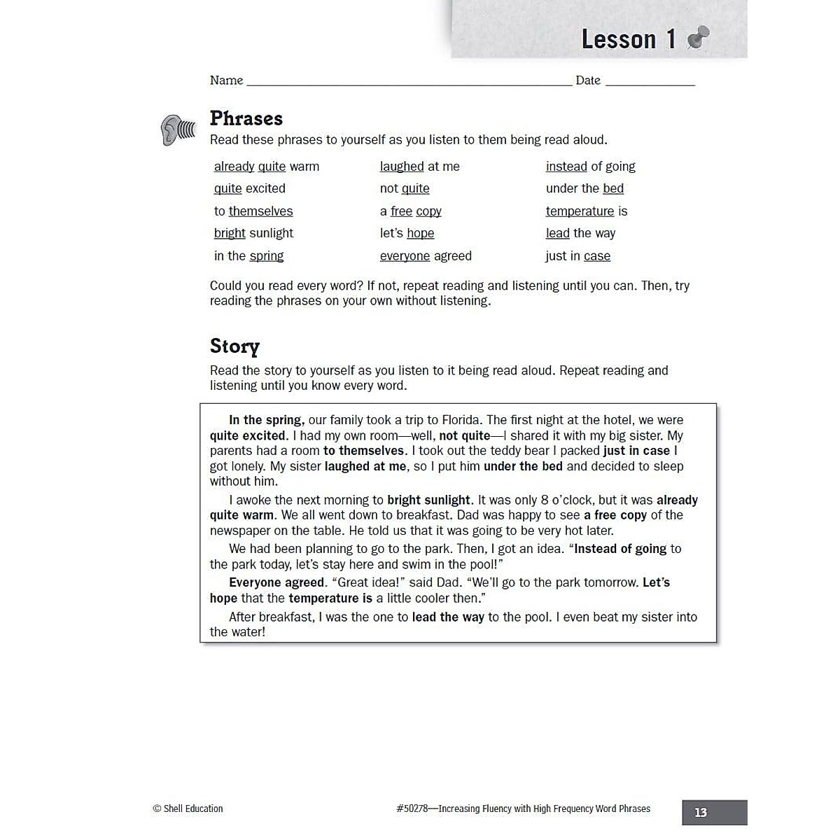 Increasing Fluency with High Frequency Word Phrases Grade 3 (Increasing Fluency Using High Frequency Word Phrases)