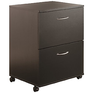 Essentials 2-Drawer Mobile Filing Cabinet from Nexera, Black