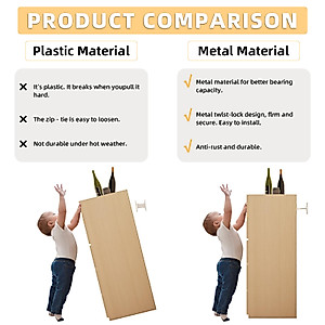 Furniture Anchors (12 Pack)，Baby Proofing Anti-Tip Metal Baby Furniture Straps， 400lbs Tension Earthquake Resistant Metal Straps，Keep Baby Pet Safety from Falling Furniture(Silver)