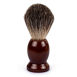 QSHAVE 100% Best Original Pure Badger Hair Shaving Brush Handmade. Real Wood Base. Perfect for Wet Shave, Safety Razor, Double Edge Razor