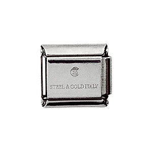 Sabrina Silver Stainless Steel 18k Gold Hanging Italian Charm Initial Letter M for Italian Charm Bracelets