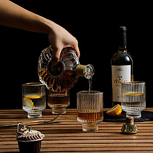 G Meridian Tumbler Glasses set of 6, 11.5 oz Clear with Gold Rim Durable Drinking Highball Cup for Water Soda Juice Milk Coke Beer Spirits Iced Beverage Vintage Style Home Office Desk Everyday Use