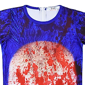 wrigcddy Halloween The Animal Costume For Boys Cosplay Kids Cartoon Blood Jumpsuit Gloves Mask Outfit Dress Up (Blue, 6 Years)