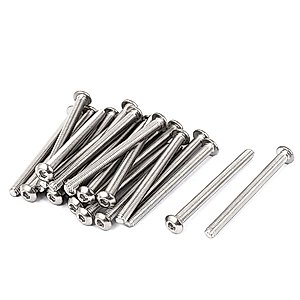 uxcell M3 x 35mm Full Thread Button Head Socket Cap Screw Silver Tone 25 Pcs