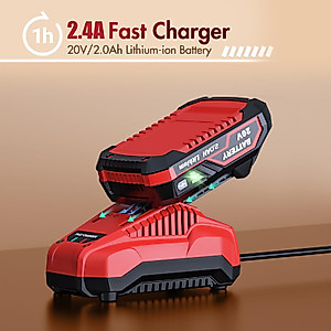 Reciprocating Saw Cordless, 20V Power Reciprocating Saw with Battery and Charger, 3000SPM Compact Reciprocating Saw with 6 Tool-Free Blades for Wood & Metal Cutting (1PC Battery)