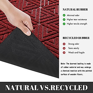 Yimobra Front Door Mat Outside Entrance 72 x 24, Waterproof and Washable Outdoor Mat, Non Slip Rubber Backing, Heavy Duty Welcome Matt for Home Entry Floor Porch Garage Office, Low Profile, Mix Red