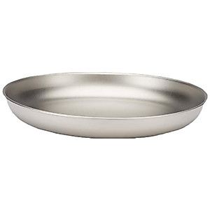 Snow Peak Titanium Trek Plate - Ultralight, Durable Camping Plate - Outdoor Kitchen Essential for Backpacking & Camping - 18 cm