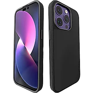 Smartish iPhone 14 Pro Slim Case - Gripmunk Compatible with MagSafe [Lightweight + Protective] Thin Grip Cover with Microfiber Lining - Black Tie Affair