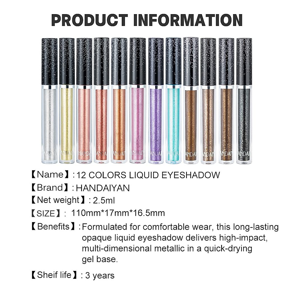 Sliver Gray Glitter Liquid Eyeshadow Stick, Metallic Shimmer High Pigmented Eyeshadow Gel Stick Shiny Glitter Eyeshadow Tube Long-lasting Waterproof Quick Drying Eyeshadow, Creates Smokey Eye Makeup & Multi-dimensional Eye Makeup (Sliver Gray)