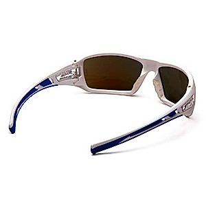 Pyramex Safety Velar Safety Glasses, White-Blue Frame/Ice Blue Mirror Lens Medium