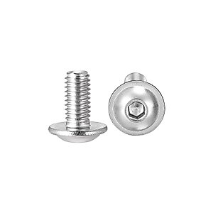uxcell Flanged Button Head Socket Cap Screws, M3*6mm Hex Socket Drive Screw, 304 Stainless Steel Fasteners Bolts, Fully Threaded Machine Screw 100Pcs
