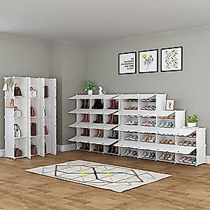 HOMIDEC Shoe Storage Cabinet, 48 Pairs Shoe Rack 3 by 8 Tier Shoe Organizer Space Saving Shoe Storage for Closet Hallway Living Room Bedroom Garage (White)