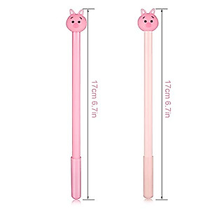 24 Pieces Cute Pig Writing Pen Pig Gel Ink Pen Pink Pig Roller Ball Gel Ink Pen with 0.5 mm Fine Point Black Ink Pen for Kids School Office Home Writing Present Supplies
