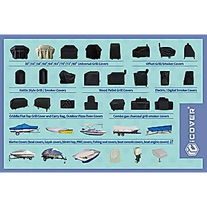 i COVER 73550 Pellet Smoker Cover for Pit Boss Grills 77550 5.5 and 5 Series PBV5P1, pro Series 4 Vertical Pellet Smokers PBV4PS1 600D Waterproof Heavy-Duty Canvas Vertical Smoker Cover