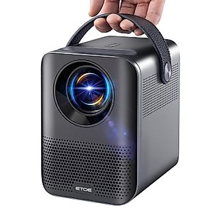 4K Supported Mini Projector, 5G WiFi Bluetooth Projector, ETOE Native 1080P Movie Projector, Keystone Correction, Zoom, Full HD Projector Compatible with TV Stick/HDMI/USB/iOS/Android