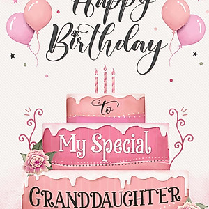 Prime Greetings Granddaughter Birthday Card, Made in America, Eco-Friendly, Thick Card Stock with Premium Envelope 5in x 7.75in, Packaged in Protective Mailer