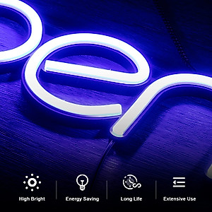 TZEXTZE Open LED Signs for Business,RGB Color Changing Neon Open Sign, 16x6 inches Open Window Sign with Remote Control & 12V Power Adapter for Storefront/Business Window