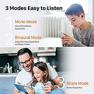 Haloland Bluetooth 5.0 Wireless Earphones, IPX8 Waterproof, CVC 8.0 Noise Cancelling in-Ear Headphones, TWS Stereo Headphones in Ear Built in Mic Headset Premium Sound with Deep Bass for Sport Black