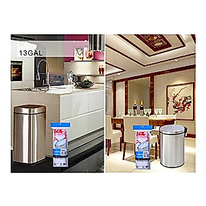 Wuyue Hua 13GAL Drawstring Bin Liner Refuse Sacks Waste Garbage Rubbish Bags White 49.2L 61X71.1CM 18counts