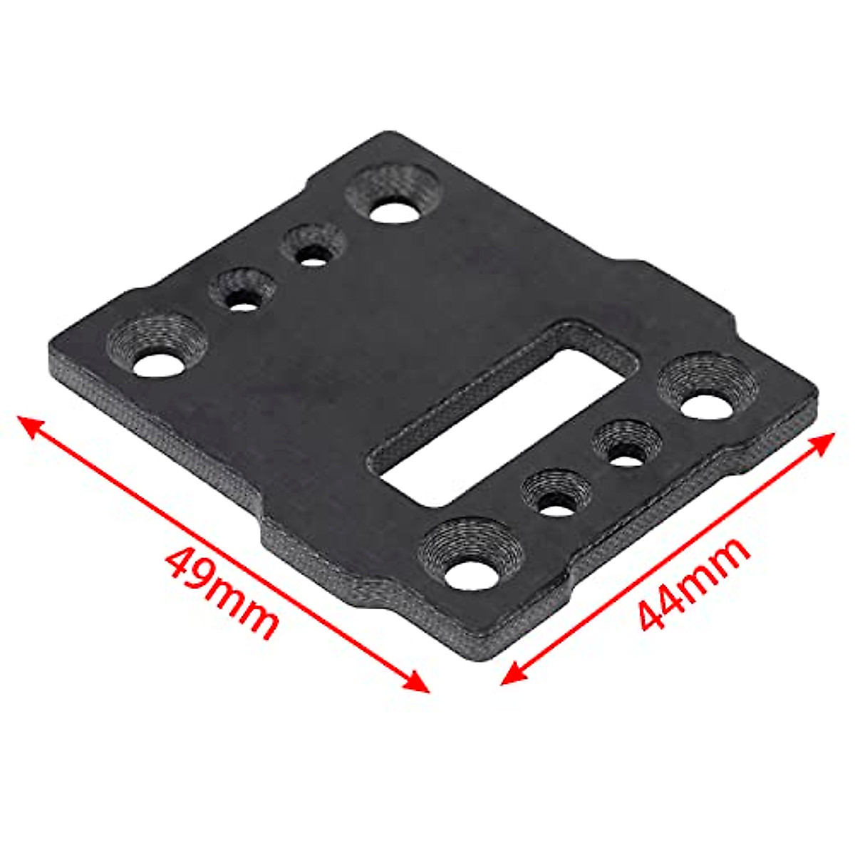 DKKY Aluminum 7075-T6 Motor Mount Set Motor Base Carbon Fiber Differential Cover for 1/8 Sledge 4WD Monster Truck 95076-4 49mm Motor RC Model Car Parts (Blue)