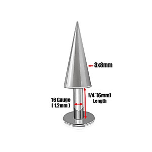 bodyjewellery 16g 16 gauge 1/4 Surgical Steel Lip Bar Labret Ring Monroe Ear Tragus Stud AQKU Jewelry 3Pcs