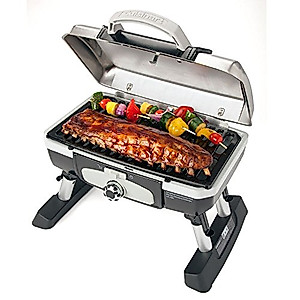 Cuisinart CGG-180TS Petit Gourmet Portable Tabletop Gas Grill, Stainless Steel