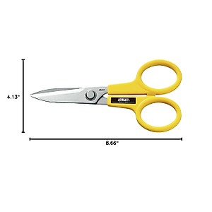 OLFA 7" Serrated Edge Stainless-Steel Scissors (SCS-2) - 7 Inch Multi-Purpose Heavy-Duty Scissors w/ Sharp Blades & Comfort Grip for Home, Office, Fabric, Sewing, Kitchen, Industrial Materials