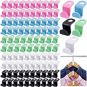 200 PCS Clothes Hanger Connector Hooks,Space Saving Cascading Hooks,Plastic Mini Connection Hooks,Hanger Extender Clips for Closet Clothes Organizer,Hanger Hooks for Hangers(Multicolor)