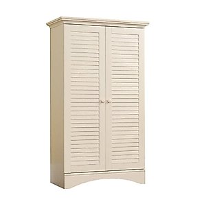 BOWERY HILL Wooden Storage Cabinet with 4 Adjustable Shelves in Antique White