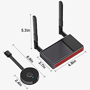 Wireless HDMI Transmitter and Receiver, Ultra HD HDMI Adapter Extender Converter Kit,Plug & Play Streaming Media Player Video Audio for Office Conferences,Home Theater,Seminars,Education