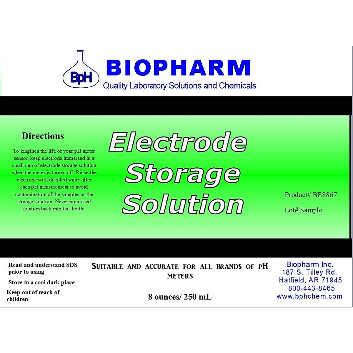 pH Buffer Calibration Solution 3-Pack: pH 4.00 Buffer, pH 7.00 Buffer, and Electrode Storage Solution — 250 mL (8.4 fl oz) Each — NIST Traceable Reference Standards for All pH Meters