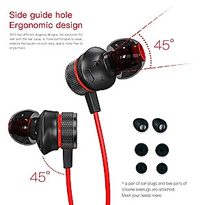 Gaming Earbuds Wired Earbuds in Ear Headphone with Mic and Volume Control for Gaming, 3.5MM Noise Cancelling Stereo Bass Gaming Earbuds for iPhone, Smartphone,Plextone G15 Nintendo Switch,