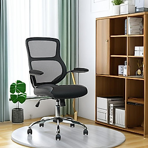 CLATINA Office Computer Desk Chair，Ergonomic High Back Mesh Rolling Work Swivel Task Chairs with Wheels and Arms for Home Bedroom Study Dorm Student Adults (Black) Set of 4