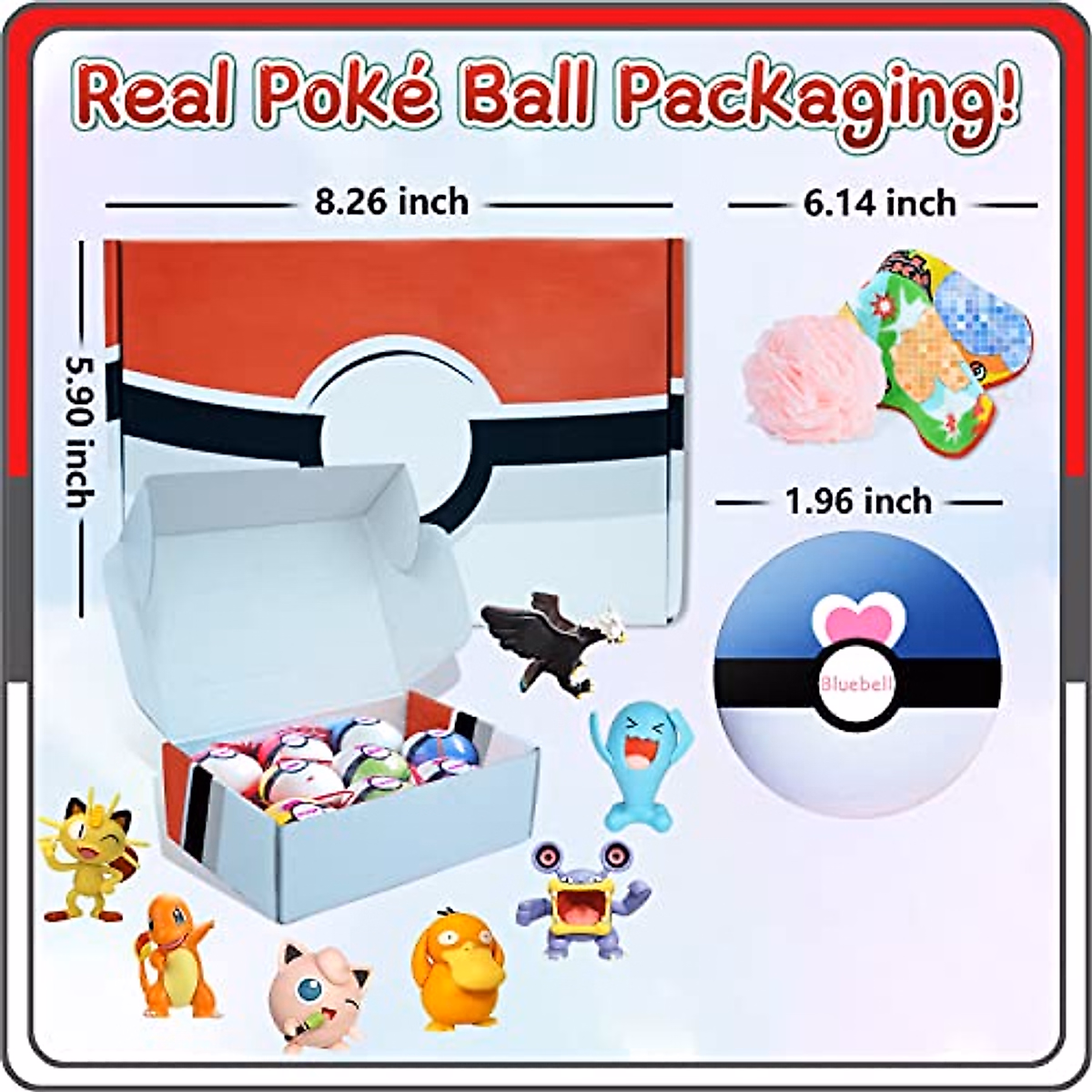 Bath Bombs for Kids with Surprise Inside: Supbec Organic Bath Bombs Gift Set Rich in Natural Essential Oils, Bath Bombs Fizzy for Dry Skin Moisturize, Easter Gift for Kids(9 Pcs, 2.9 OZ)