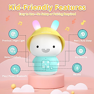 alilo Bunny Kids Music Player Storytelling Toys for Toddler Infant Baby Gift Pre-stored 16 Bedtime Stories/48 Nursery Rhymes/12 Soothing Music/White Noise, with Nightlight,Bluetooth,Record Function