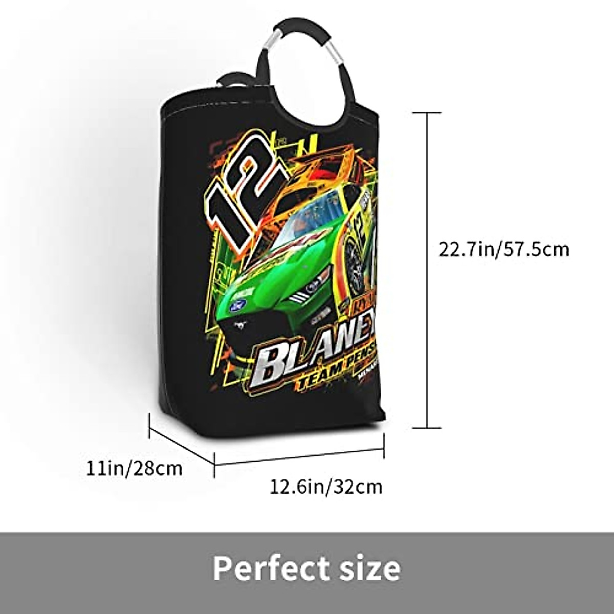 Ryan Blaney 12 Large Laundry Basket Laundry Hamper Bag Washing Bin Clothes Bag Collapsible Tall with Handles Waterproof Bathroom College Essentials Storage for College Dorm, Family