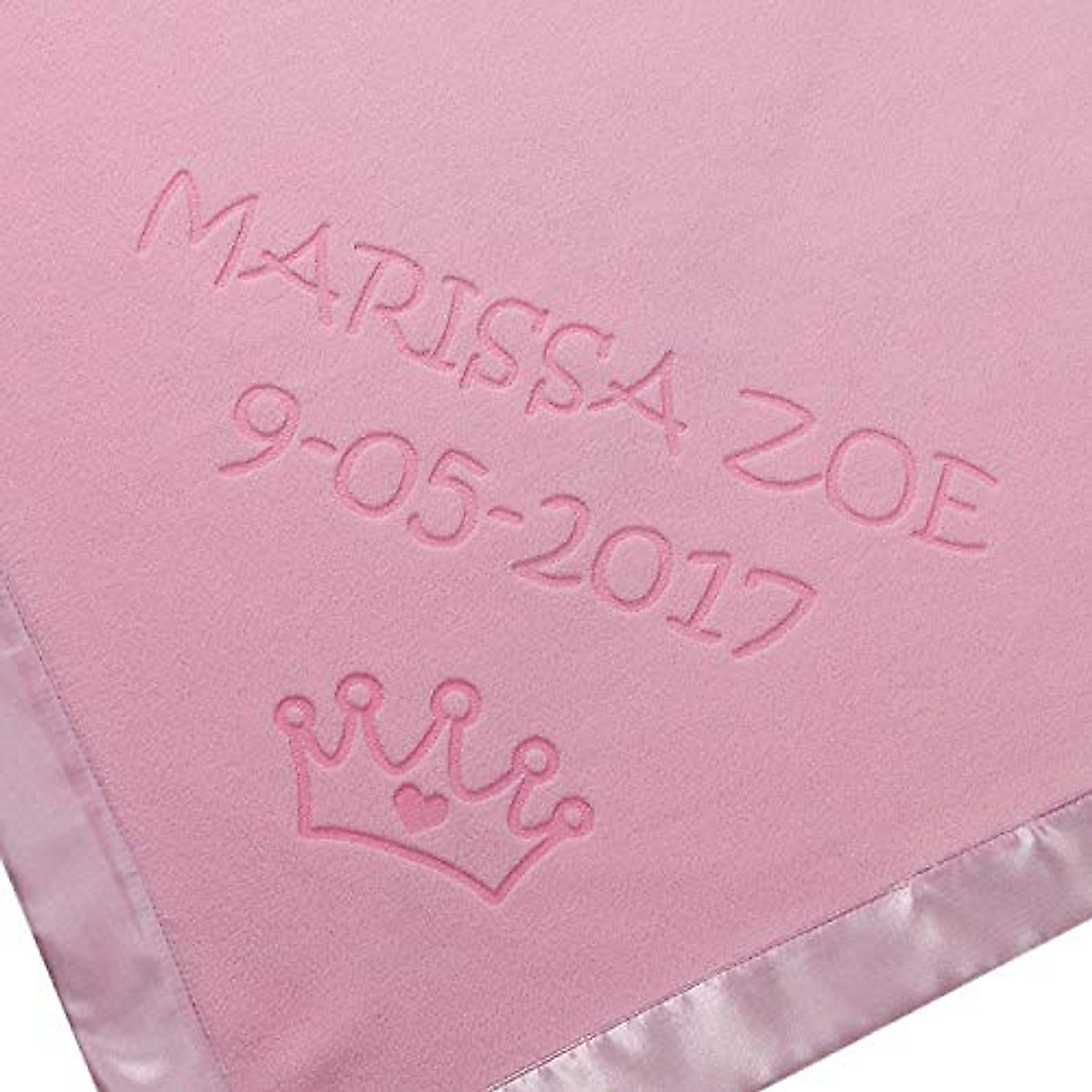 Custom Catch Personalized Princess Baby Blanket for Girl - Newborn or Infant Name Gift - Pink or Blue (2 Text Lines)