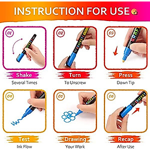 Emooqi Acrylic Paint Pens, Set of 12 Pcs Paint Markers Pens for Rocks, Craft, Ceramic, Glass, Wood, Fabric, Canvas -Art Crafting Supplies