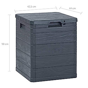 Tidyard Garden Storage Deck Box Plastic 23.8 Gal Lockable Garden Container Cabinet Toolbox for Patio, Lawn, Poolside, Backyard Outdoor Furniture 16.7 x 17.3 x 19.7 Inches (W x D x H)