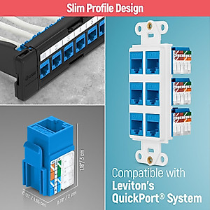 Everest Media Solutions Bundle – 2 Items: easyJACK - Speed Termination Tool + 50 Pack of RJ45 CAT6 UTP Keystone Jacks - Blue