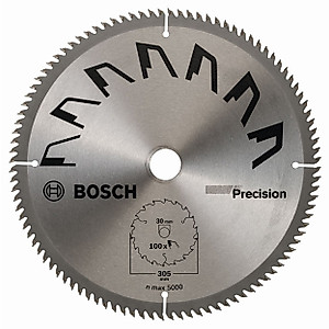 Bosch 2609256B60 Precision Circular Saw Blade with 100 Teeth - Carbide - Clean Cut - Diameter 305 mm - Bore 30 mm - Cutting Width 2.5 mm