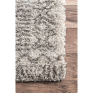nuLOOM Hurley Tribal Shag Area Rug, 6' 7" x 9', Ivory