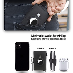 Guidemoh AirTag Wallet for Men,Slim RFID Mens Wallets With Money Clip Blocking Credit Card Holder for Men with Gift Box