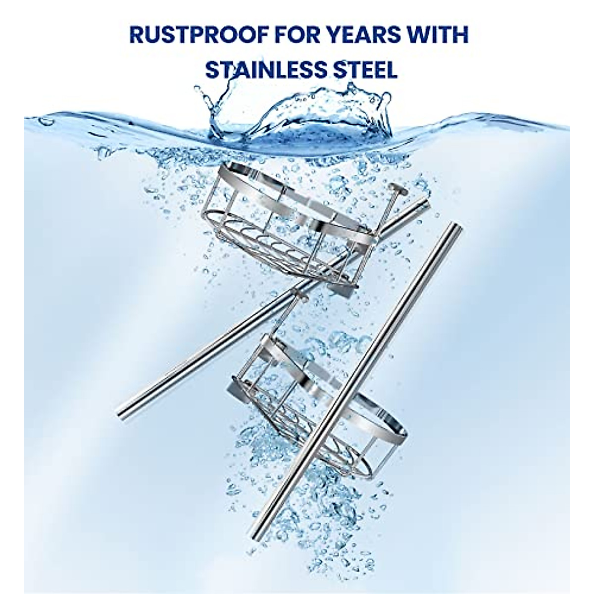 SEIRIONE Rustproof Shower Corner Caddy Organizer for Bathroom, 4 Adjustable Shelves with Tension Pole, for Bathtub Shampoo Accessories Storage Holder, 56 to 114 Inch Height