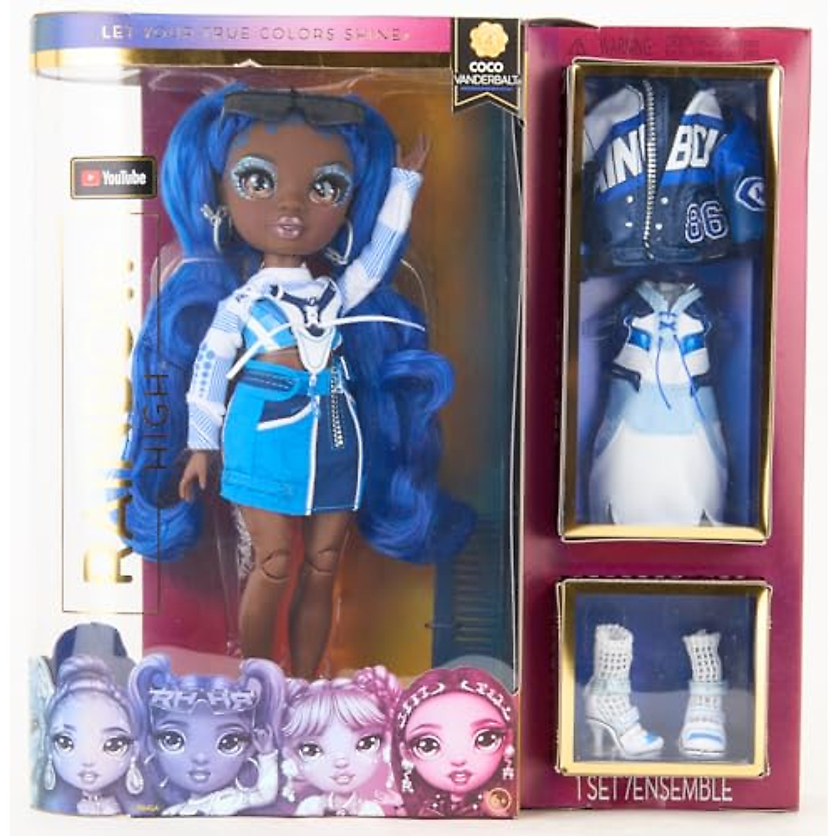 Rainbow High Coco Vanderbalt- Cobalt Blue Fashion Doll. 2 Designer Outfits to Mix & Match with Accessories, Great Gift for Kids 6-12 Years Old and Collectors