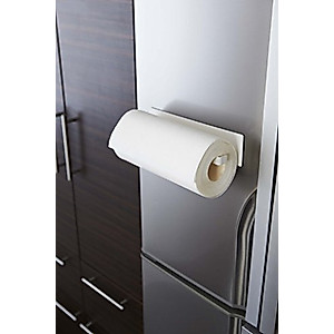 Yamazaki KT-PL AK WH Plate Magnetic Paper Towel Holder, 約W6×D5.5×H24.5cm, White