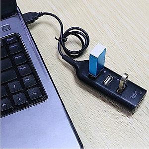 Hub USB 2.0 4-Port Distributor for PC Notebook Computer Notebook Receiver Computer Peripheral Accessories (Black)