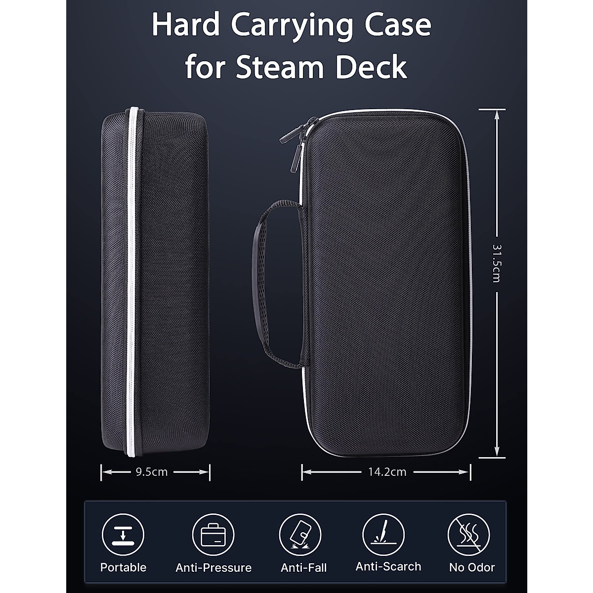[11 in 1] Benazcap Carrying Case Compatible with Steam Deck/Steam Deck OLED, Accessories Kit with Hard Shell Travel Carry Case, Screen Protector, Silicon Protective Case,Thumb Grip Cap and More