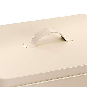 Harbour Housewares 1x Cream Industrial First Aid Box - Retro Chic Vintage Style 2-Tier Steel Medicine Storage Organiser