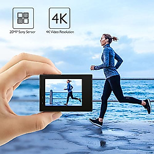 AKASO Brave 4 4K30fps Action Camera + Kingston 64GB MicroSDXC Memory Card Accessories Kit Bundle - 20MP Ultra HD Photo EIS 30m Waterproof Camera WiFi Remote Control 5X Zoom Underwater Video Cameras